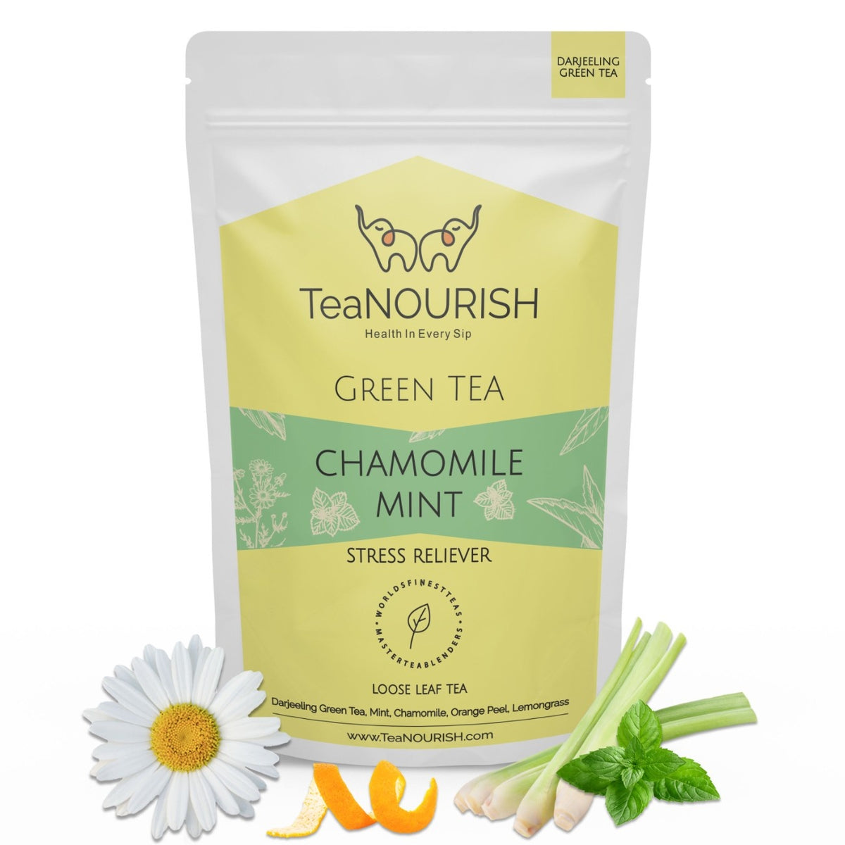 Chamomile Herbal Tea | Chamomile Mint Green Tea | Tea Nourish – TeaNOURISH