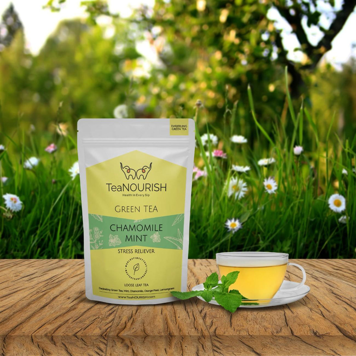 Shop Now - Fresh 100% Natural Chamomile Mint Green Tea – TeaNOURISH