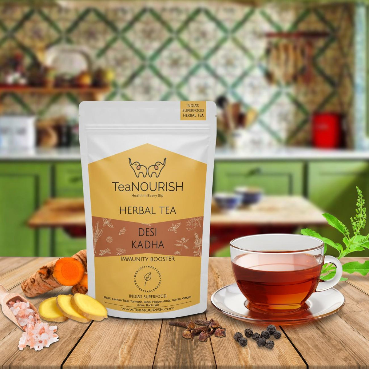 Buy - Desi Kadha Herbal Tea with Indian Superfood Spices – TeaNOURISH
