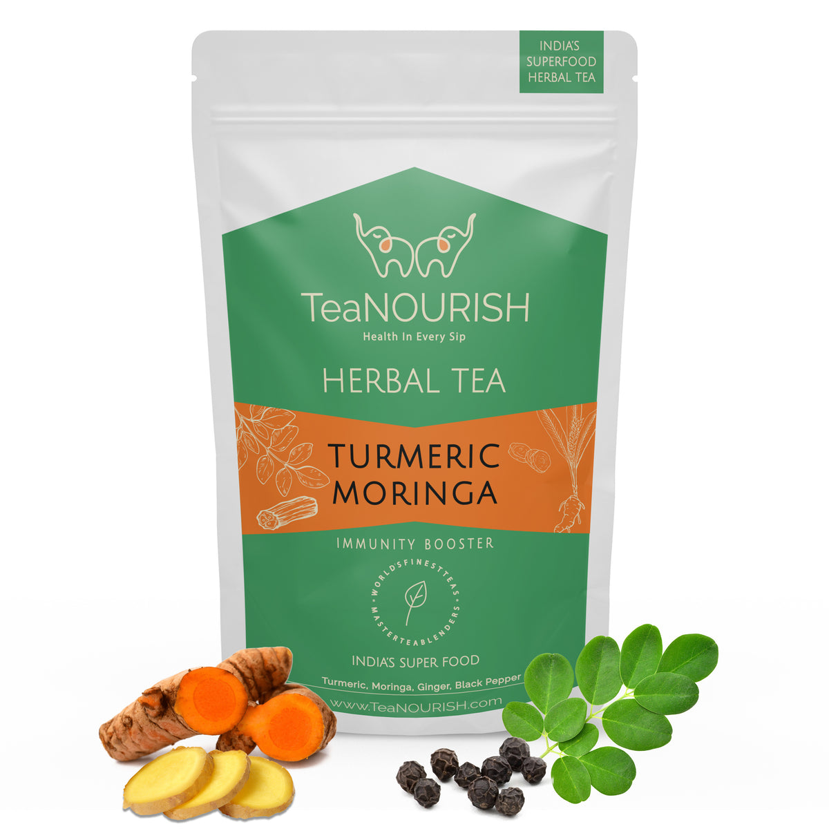 Healthy Turmeric Moringa Herbal Tea 10% OFF on first order – TeaNOURISH