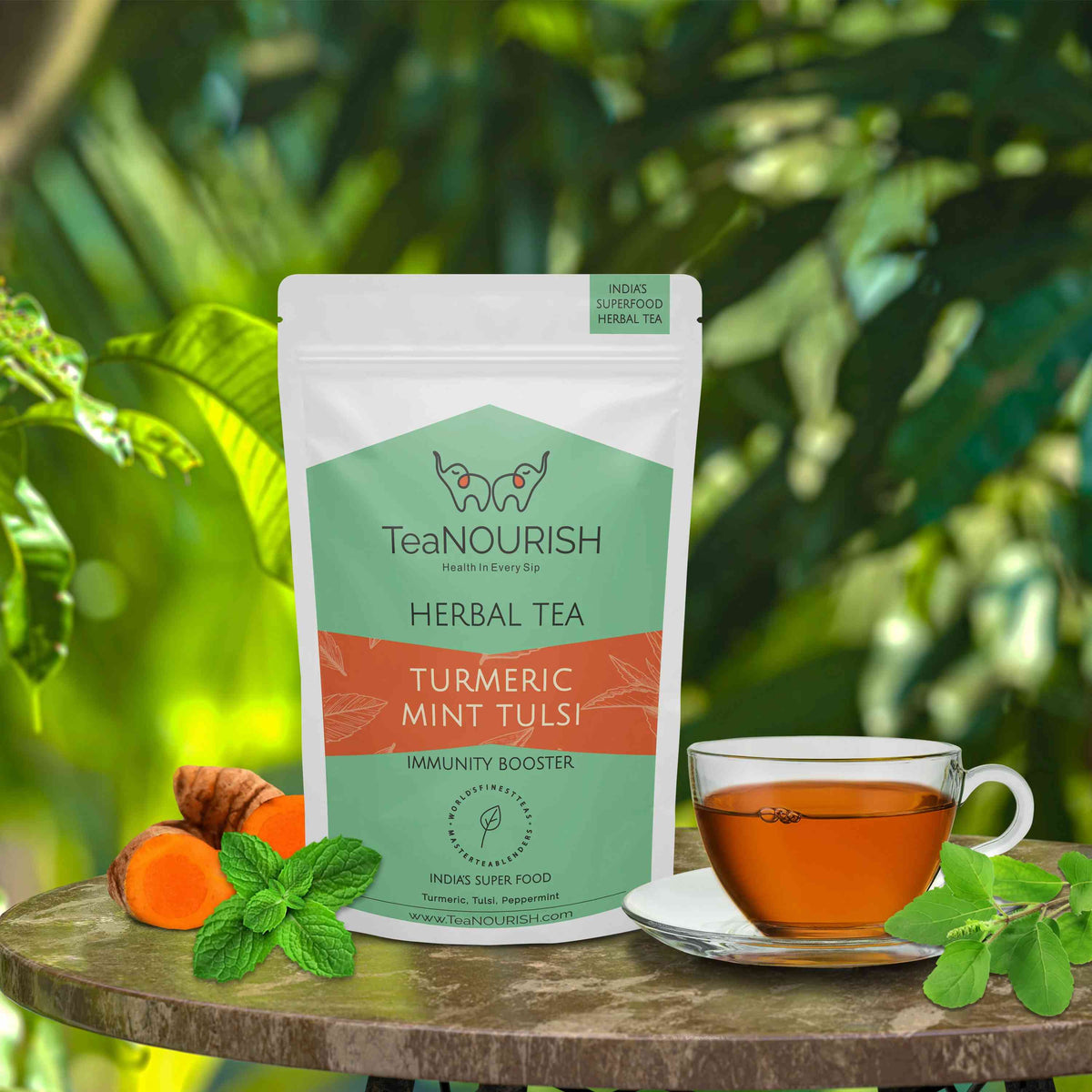 Immune Support Turmeric Mint Tulsi Herbal Tea | BUY NOW – TeaNOURISH