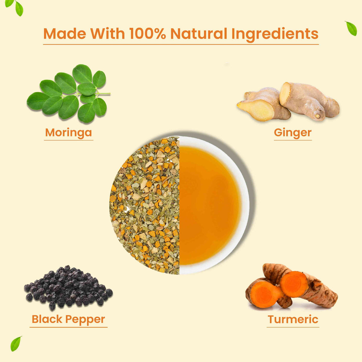 Healthy Turmeric Moringa Herbal Tea 10% OFF on first order – TeaNOURISH